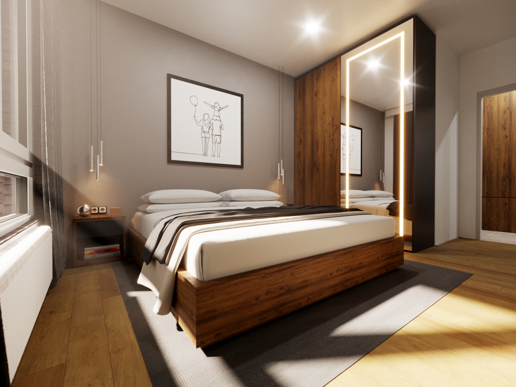 Spavaća soba - Projektovanje enterijera Novi Sad - NS Interiors